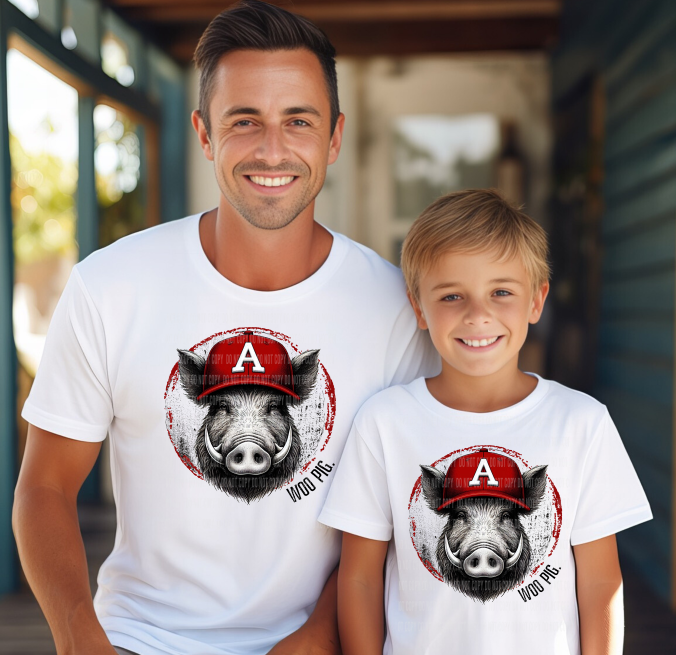 Arkansas Razorbacks Woo Pig Unisex Mascot Circle AR DTF Transfer – BB ...