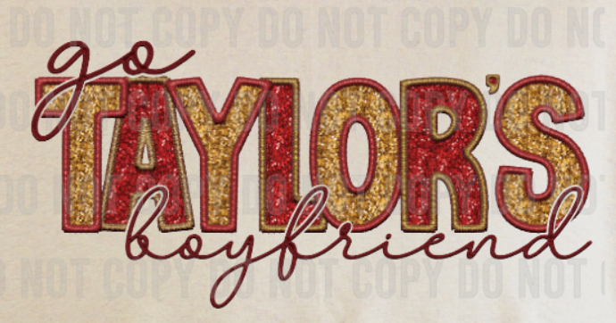 Go Taylor's Boyfriend Chiefs Tay DTF Transfer – BB Subs and Screens