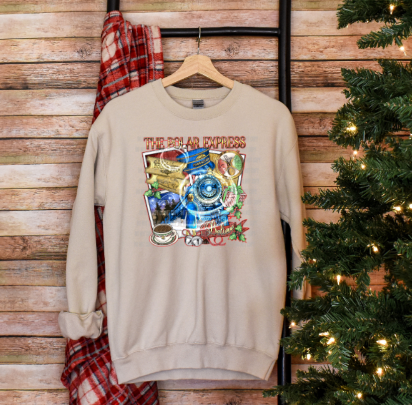 Polar Express Christmas Train DTF Transfer Print – BB Subs and Screens