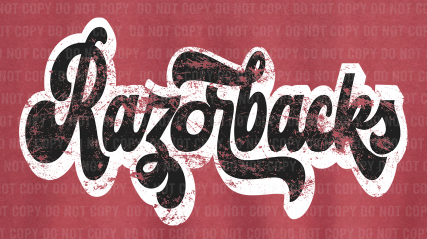 Arkansas Razorbacks Distressed DTF Transfer – BB Subs and Screens