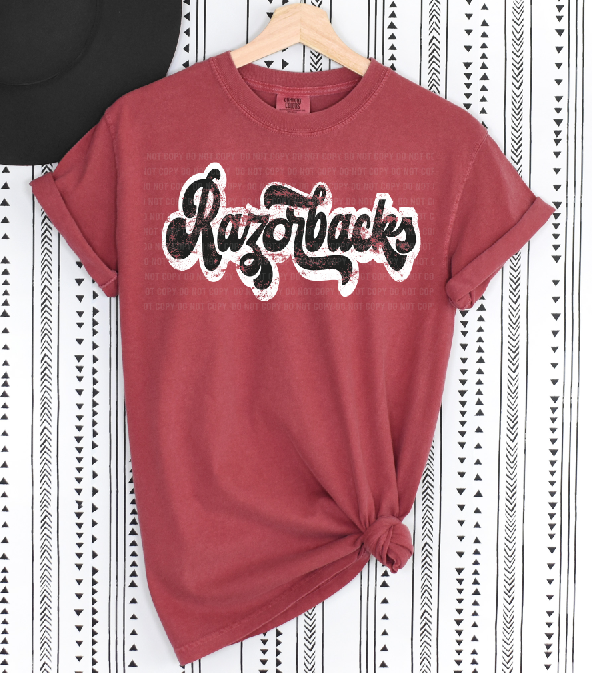 Arkansas Razorbacks Distressed DTF Transfer – BB Subs and Screens