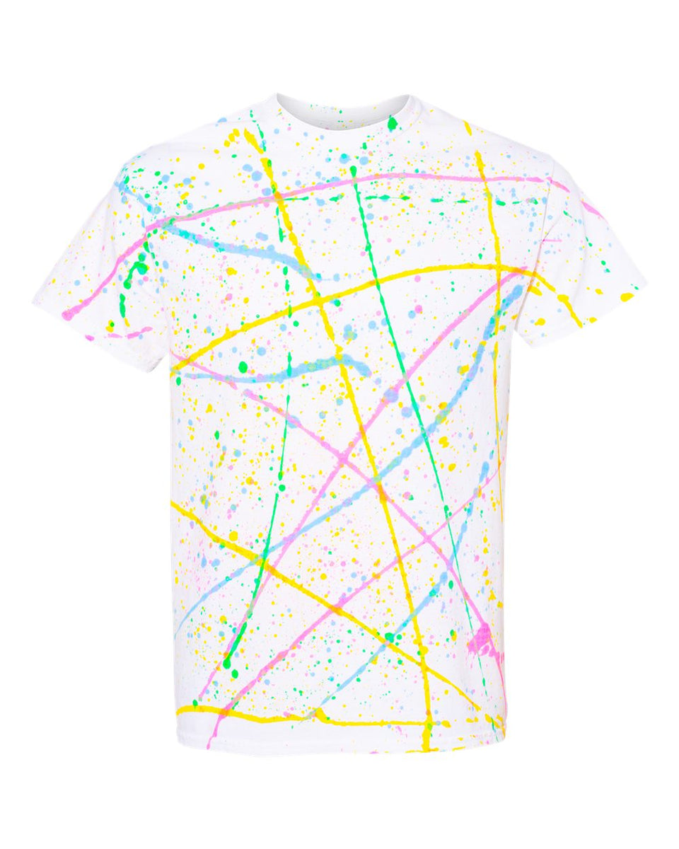 White paint splatter shirt blank – BB Subs and Screens