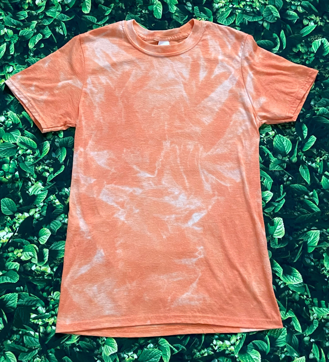 Gildan Soft Style Heather Orange Bleached Shirt Scrunched Style – BB ...