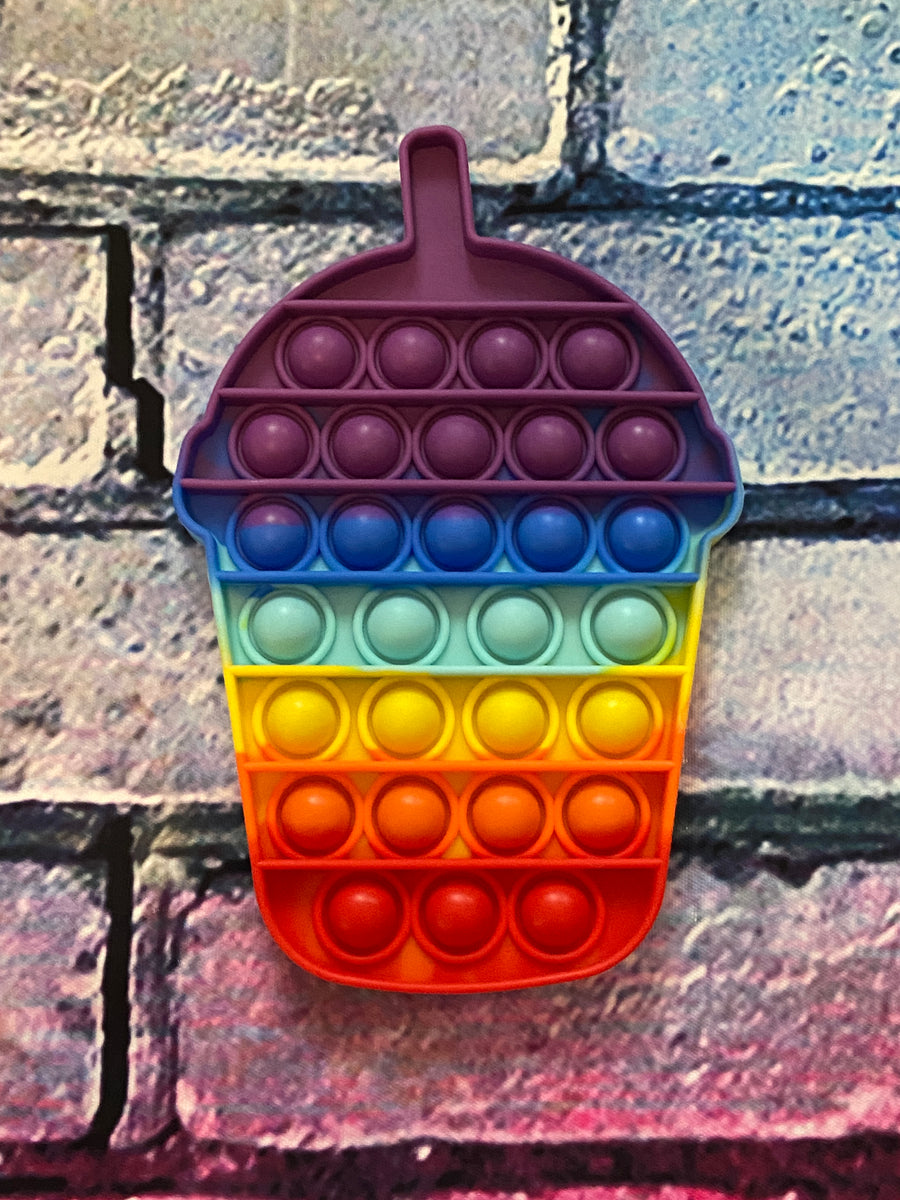 Rainbow Milkshake, Drink, Slushie Shaped Fidget Popper Sensory Silicon ...