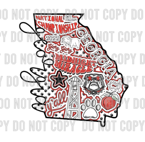 Midnight Miracle Georgia Back to Back Doodle Championship Dawgs Letter ...
