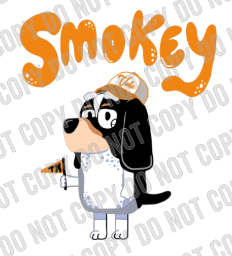 Smokey TN Volunteers Cartoon Dog Mascot Tennessee TN DTF Transfer – BB ...