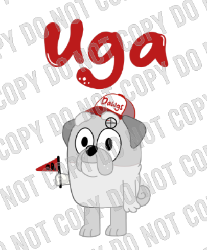 UGA Cartoon Dog Mascot Bulldog Georgia DTF Transfer – BB Subs and Screens